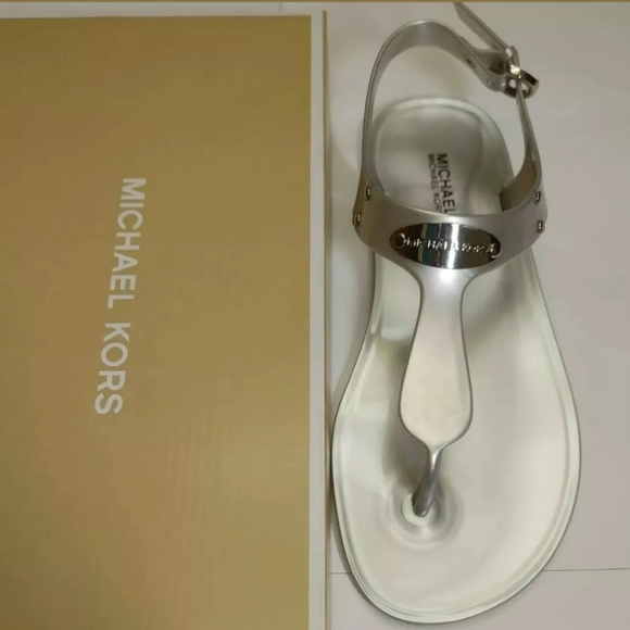 Michael Kors | Shoes | New Michael Kors Silver Mk Logo Plate Pvc | Poshmark